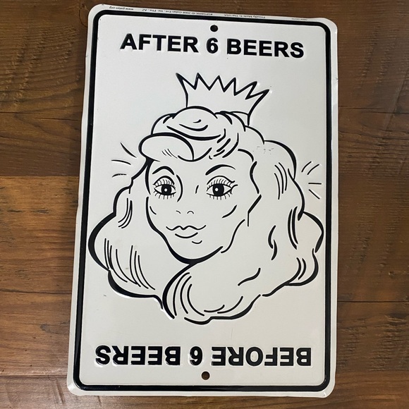 Wall Decor | Funny Before And After 6 Beers Metal Sign Wall Decor ...